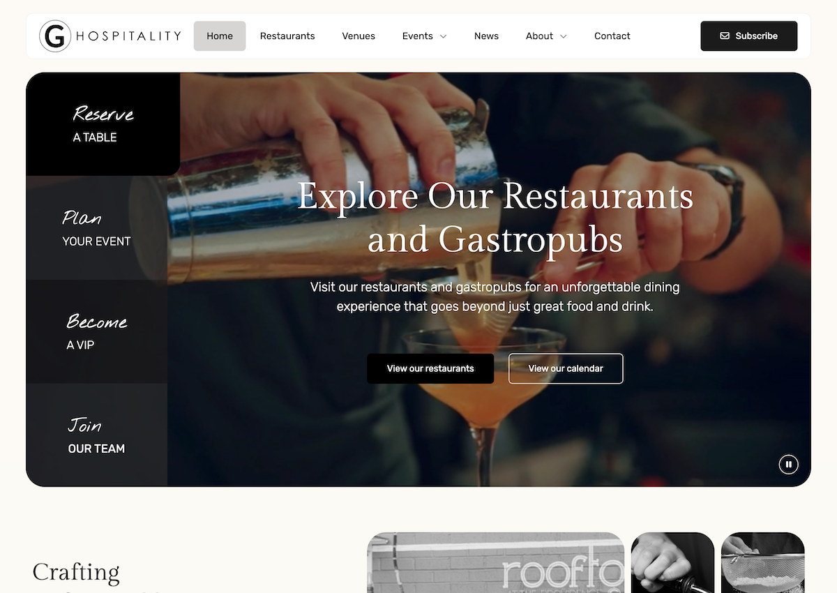 Meg Hall | WordPress Website for Catering | imFORZA
